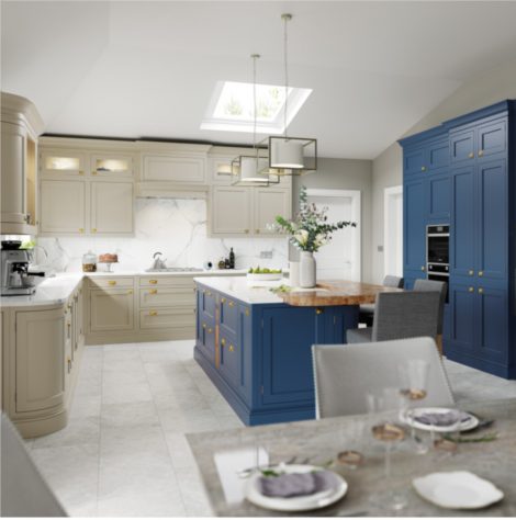 Belgravia Parisian Blue and Stone – Kitchens Direct NI