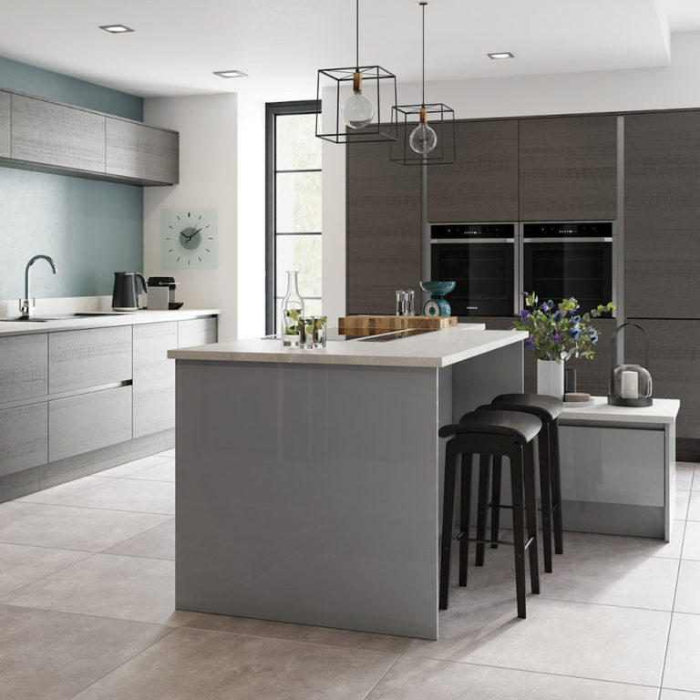 Tavola Anthracite and Zola Gloss Dust Grey – Kitchens Direct NI