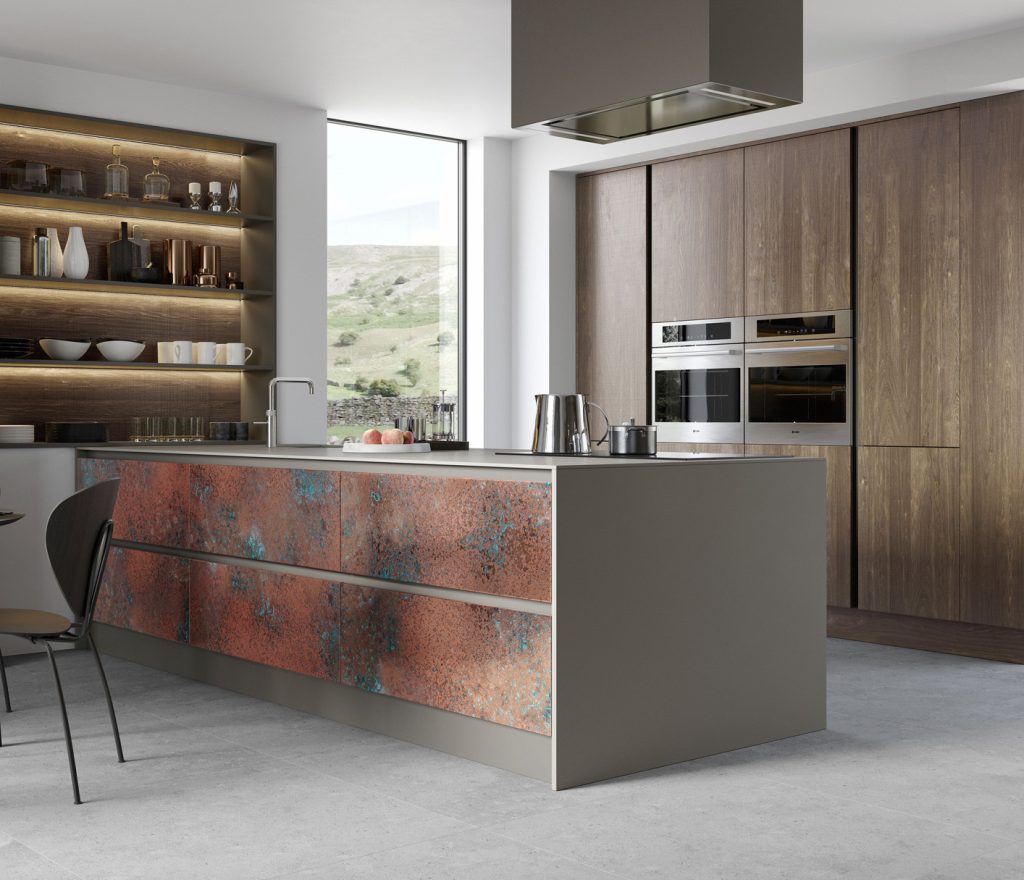 Ferro Stained Oxidised Copper, Rezana Expresso Oak with Zola Lava ...
